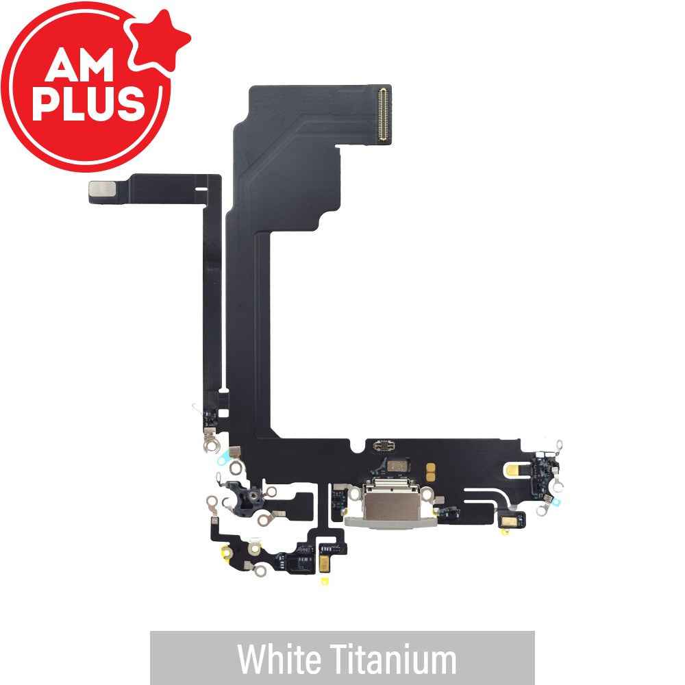 AMPLUS Charging Port for iPhone 15 Pro Max -White Titanium - MyMobile