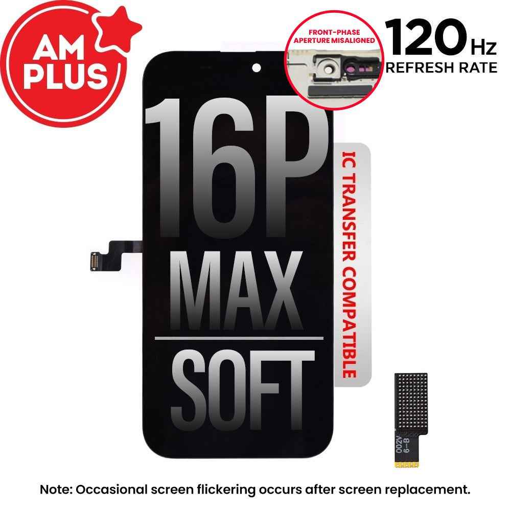 AMPLUS Soft OLED Assembly for iPhone 16 Pro Max Screen Replacement ...